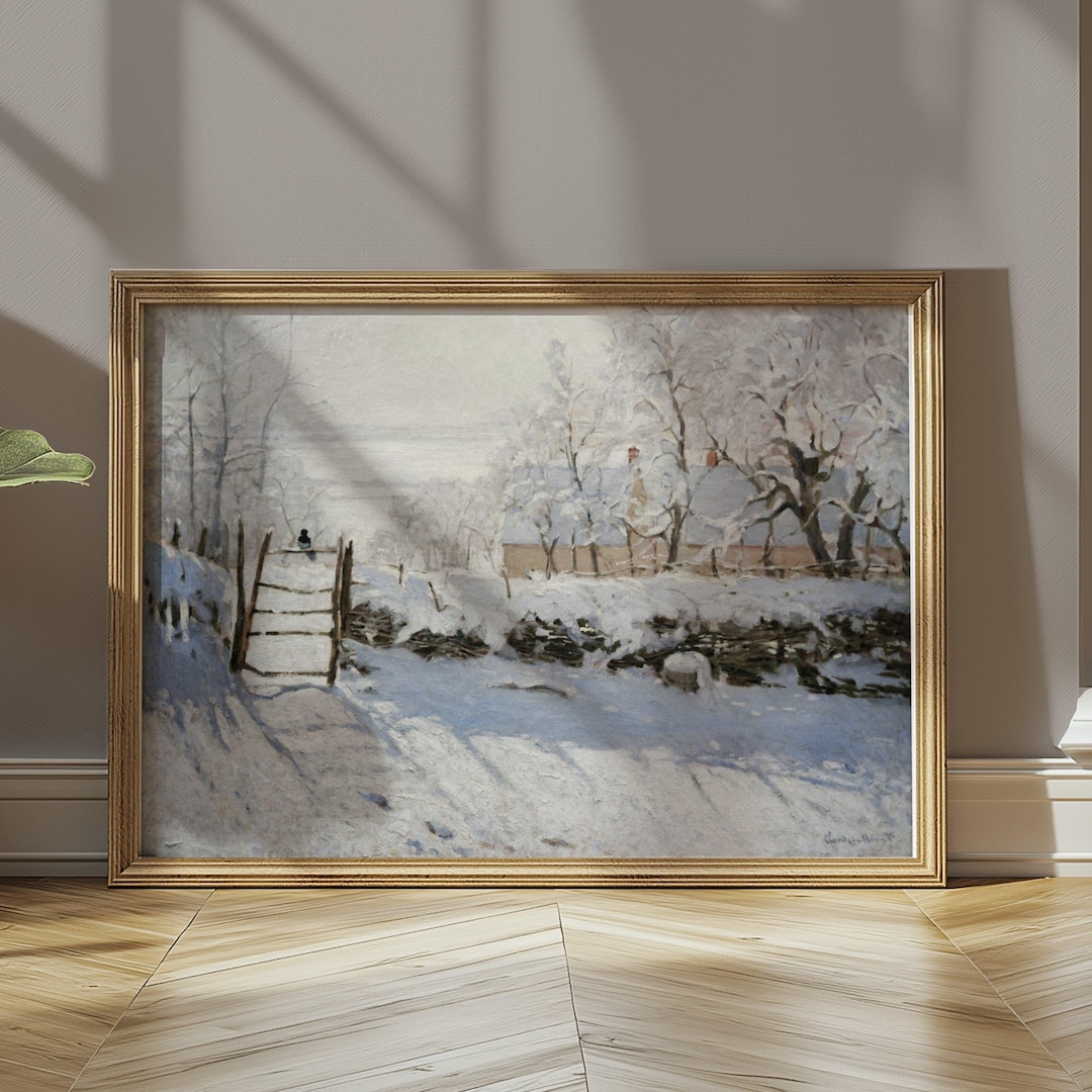 Vintage Snowy Winter Landscape Poster, Serene Snowy Landscape Decor ...