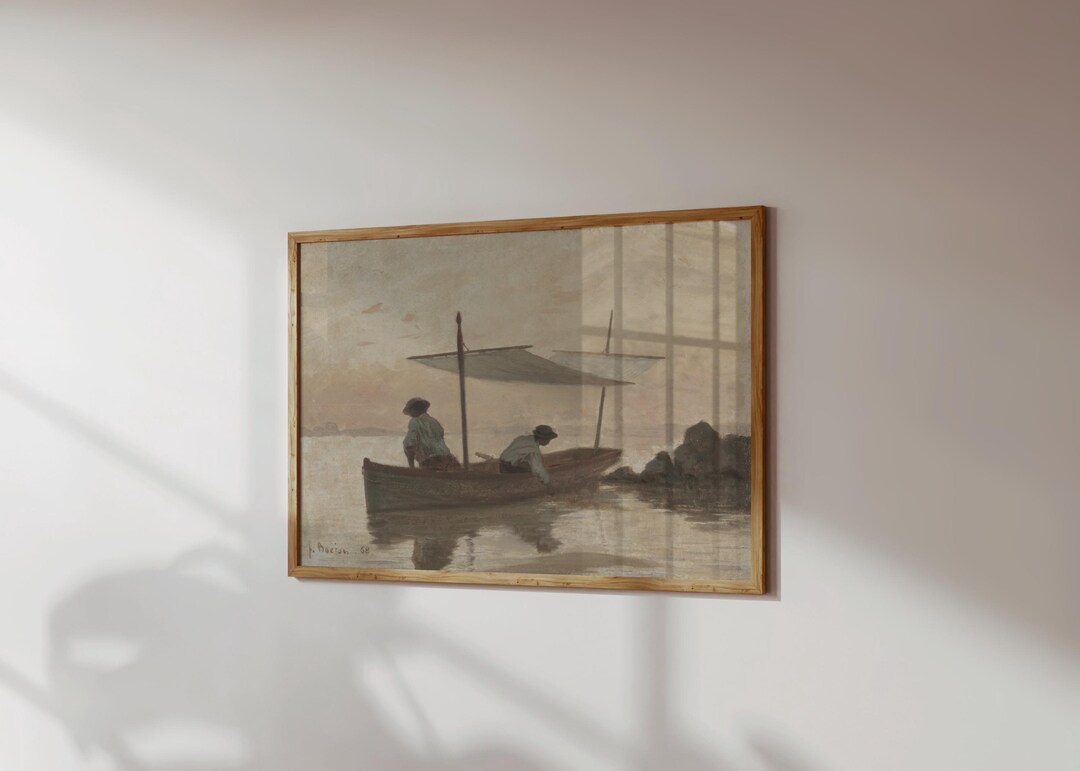 Vintage Boat Painting Poster, Nautical Art Print, Maritime Decor ...