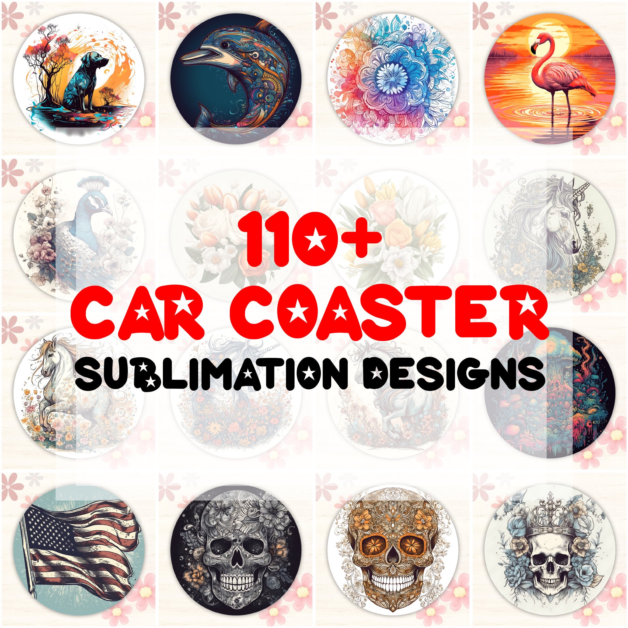 110 PNG Car Coaster Sublimation, Car Coaster Download, Car Sublimation ...