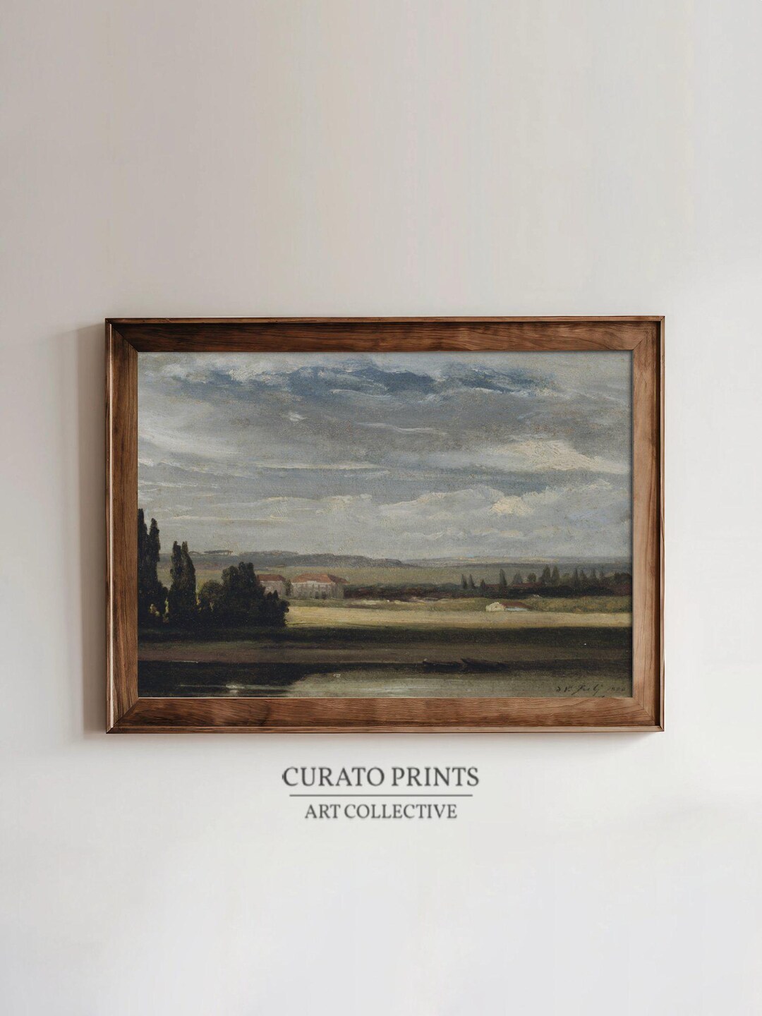 Vintage Landscape Art Printable, Classic Countryside Scene, Rustic Wall ...