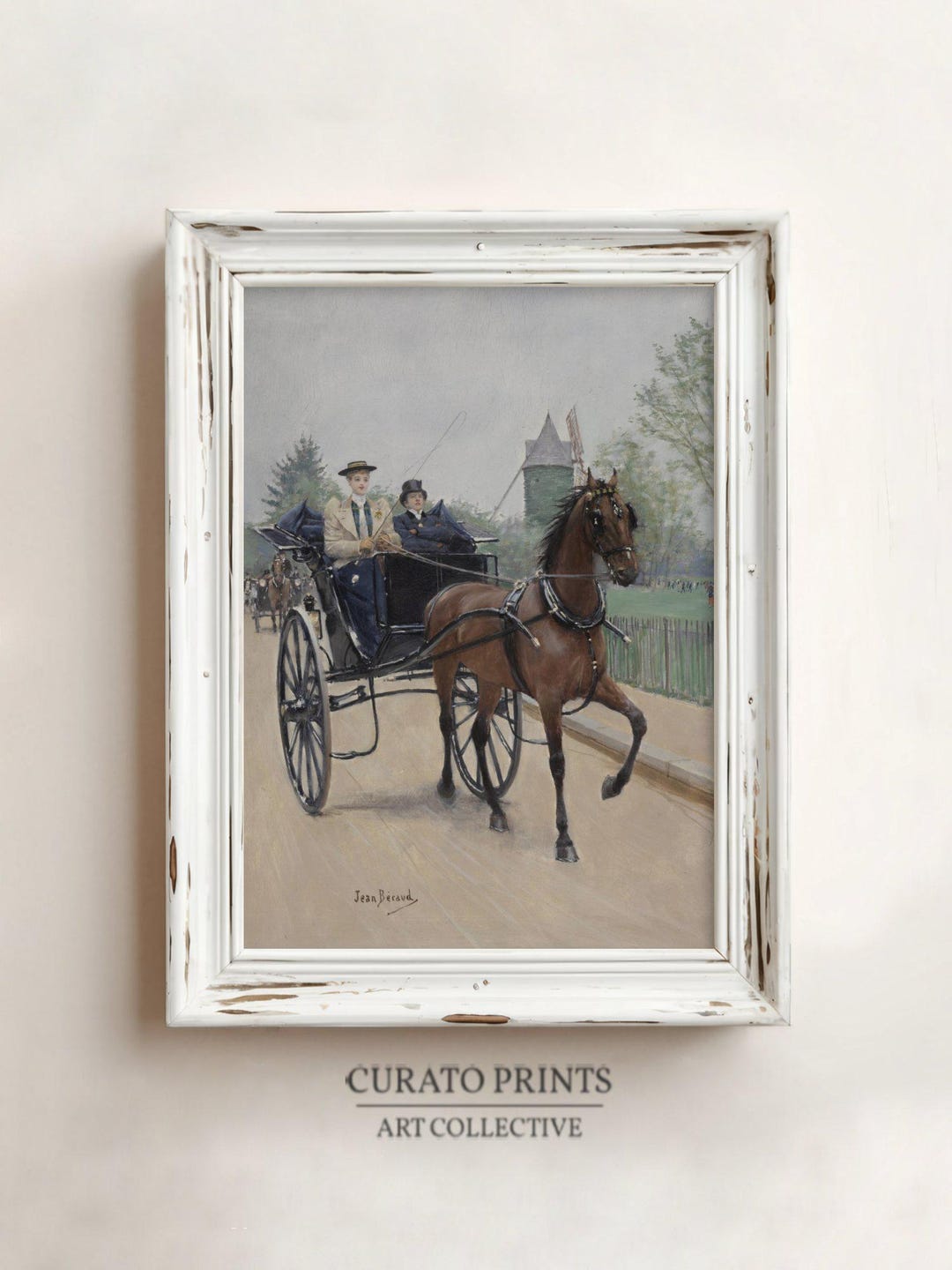 Vintage Carriage Horse Ride Poster, Victorian Era Art Print, Antique ...