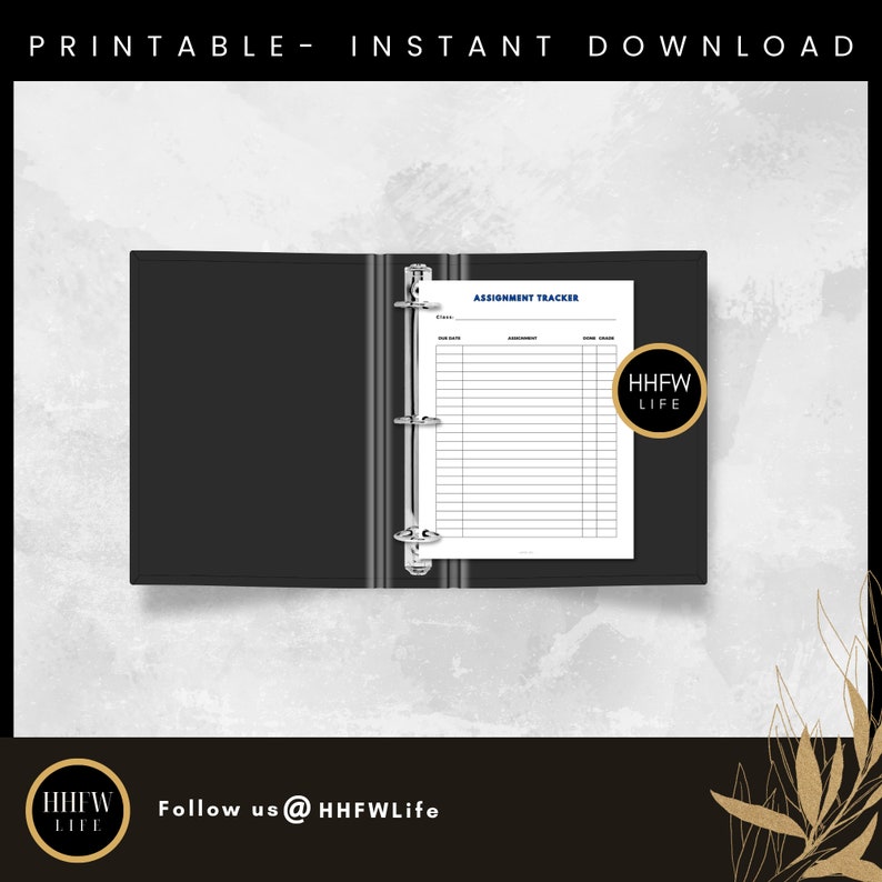 Printable Assignment Tracker for Students | Teens | Homework ...