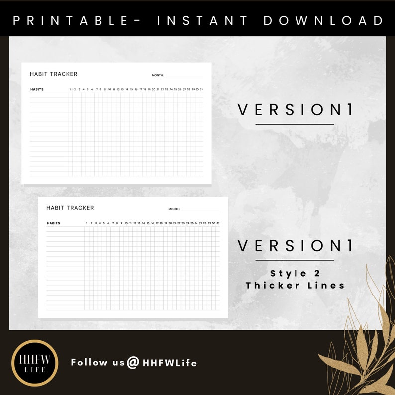 Printable Monthly Habit Tracker Landscape Track Habits Daily - Etsy