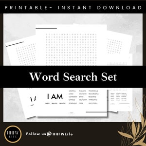 Positive I AM Affirmations Word Search Set | Mindfulness Activity ...