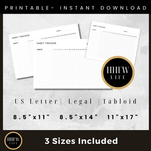 Printable Monthly Habit Tracker Landscape | Routine Tracker Template ...