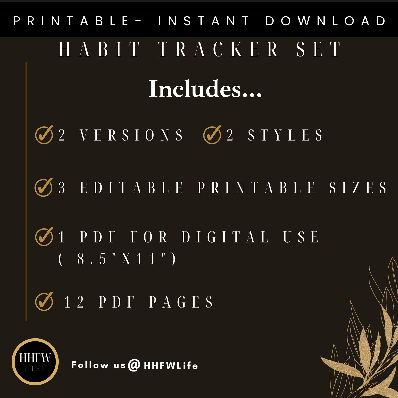 Printable Monthly Habit Tracker Landscape | Routine Tracker Template ...