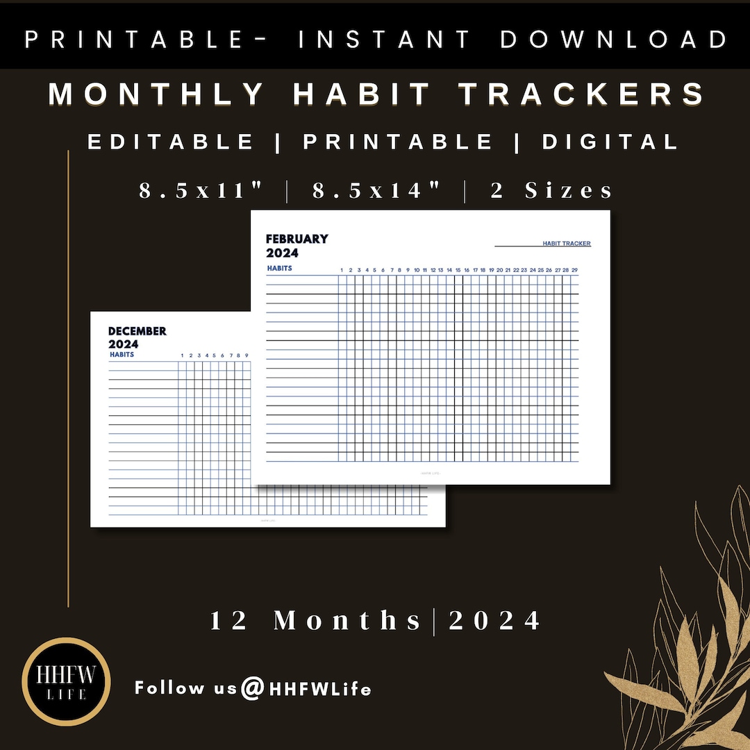 Teen Habit Tracker Student 2024 Calendar Printable Editable Routine ...