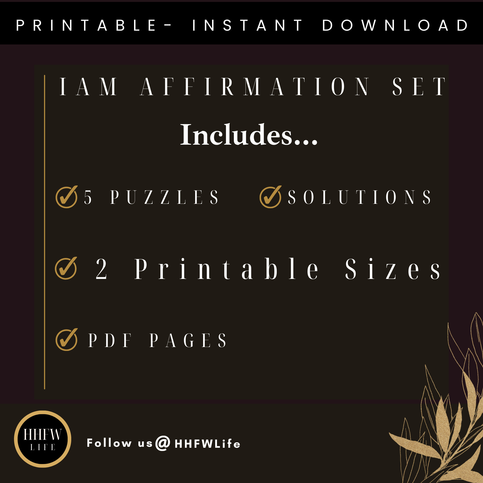 Positive I AM Affirmations Word Search Set | Mindfulness Activity ...