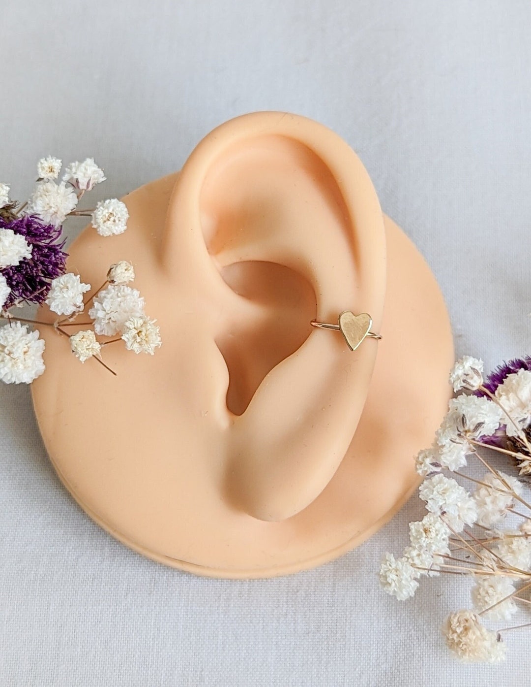 14K Gold Fill Heart Cartilage Hoop | Heart Gold Conch Piercing | Conch ...