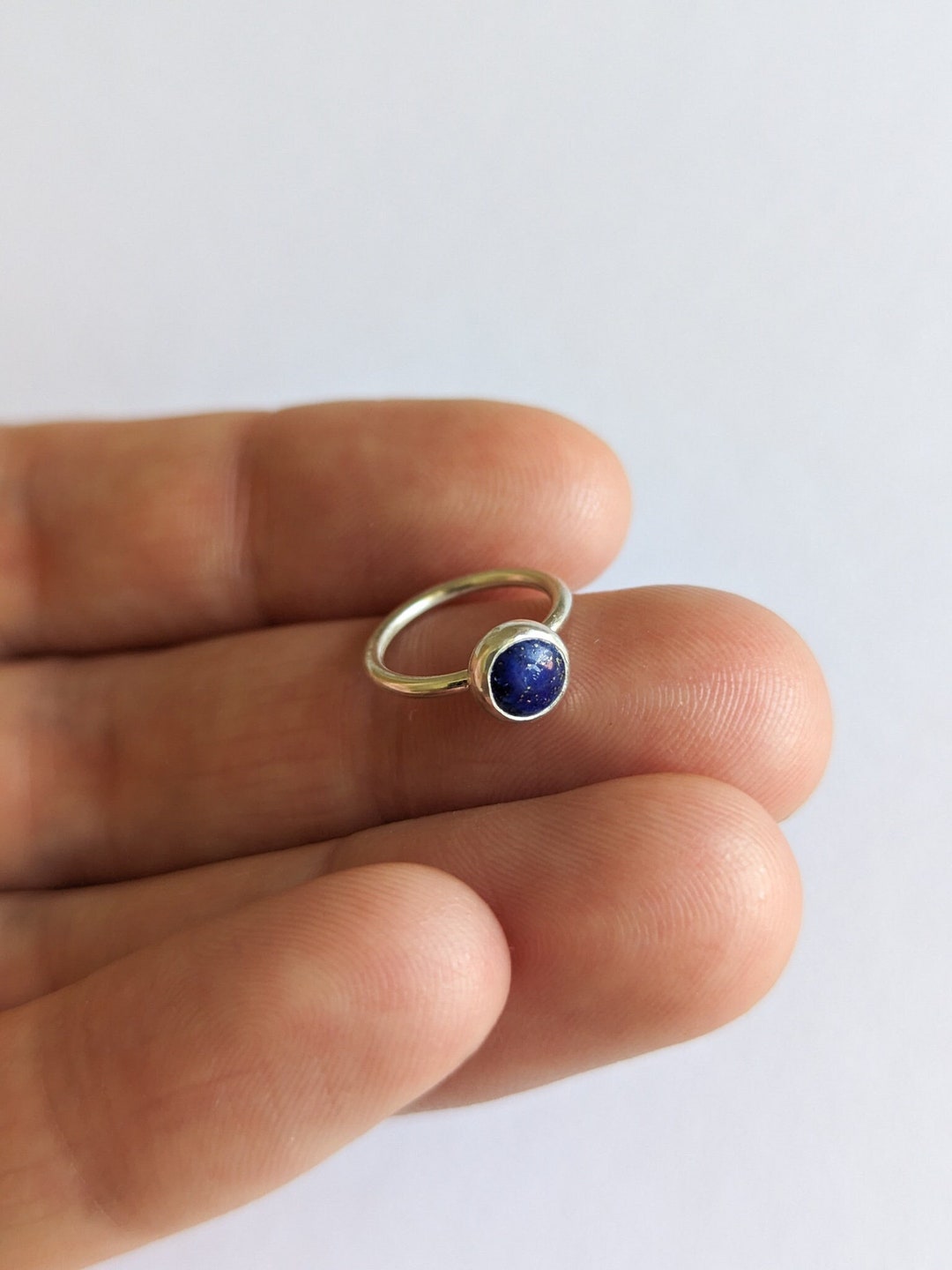 Lapis Lazuli Sterling Silver Belly Button Ring | Blue Belly Button ...