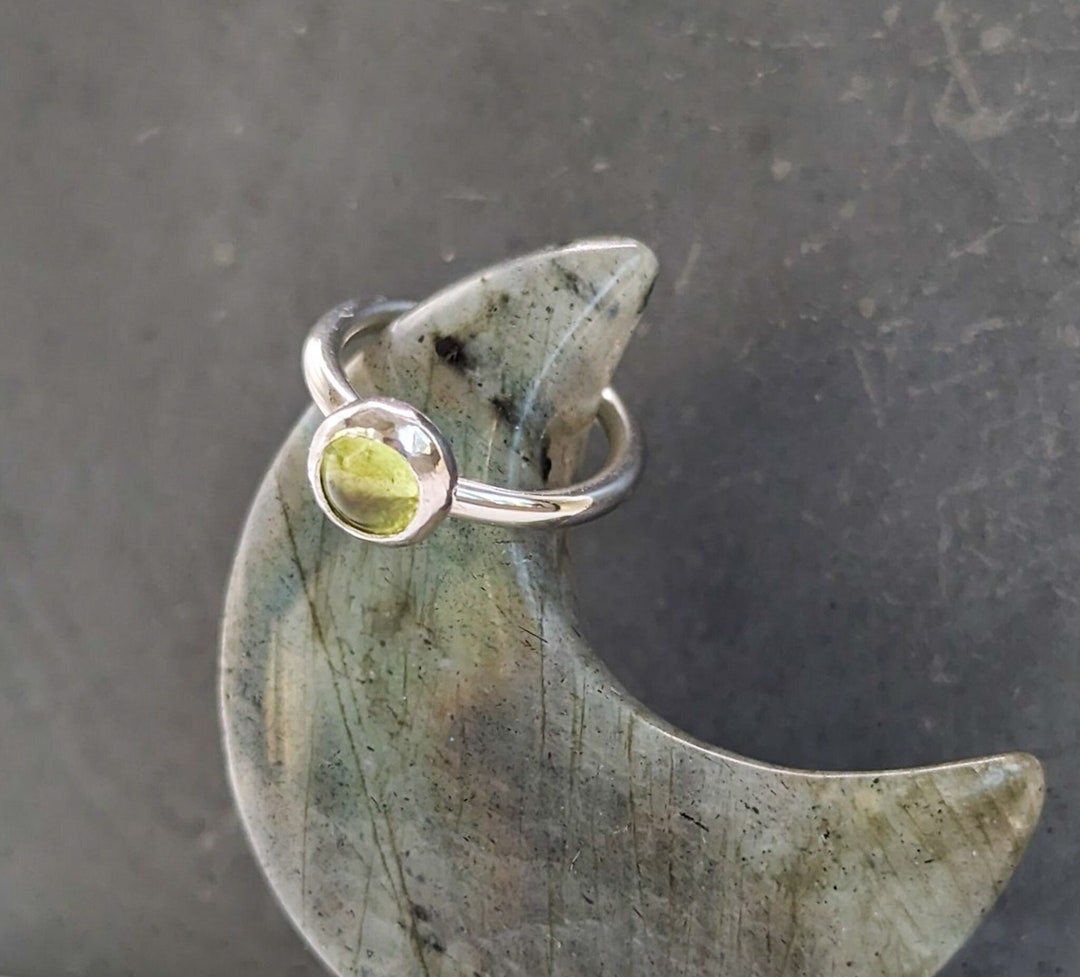 Peridot Sterling Silver Belly Button Piercing Silver Belly Button Ring ...