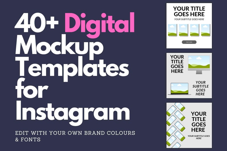 40 Digital Mockup, Digital Product Template, Planner Mockup, Canva ...
