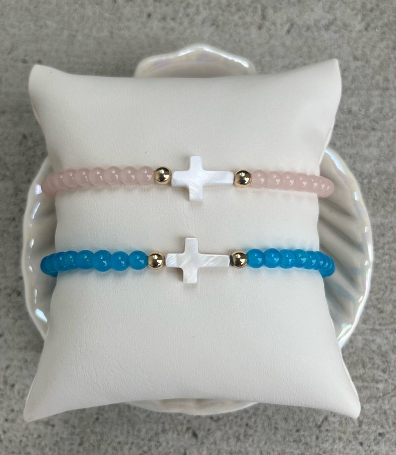 Cross Beaded Bracelet, Cross Bracelet, Sideway Cross Bracelet, Beaded ...