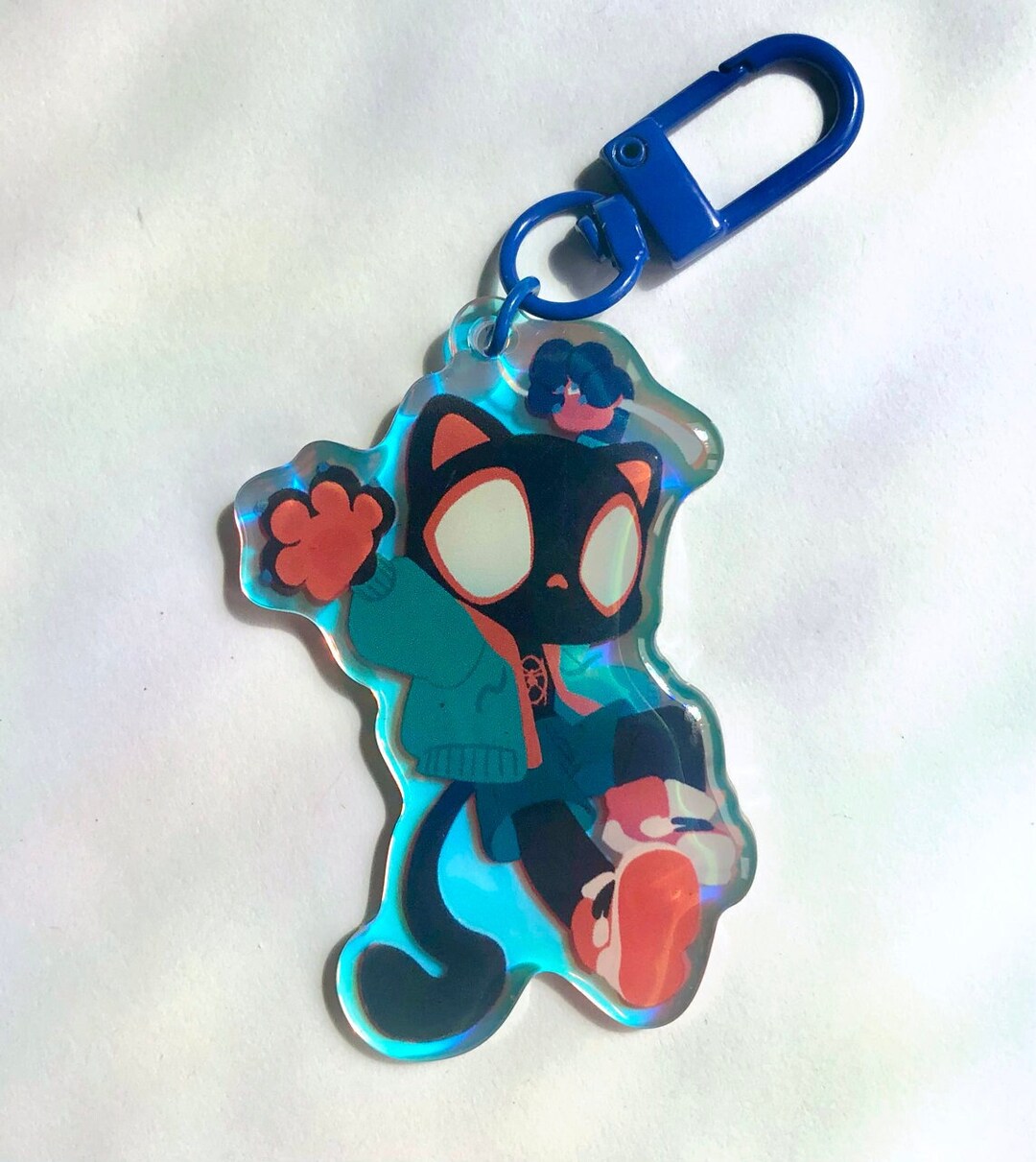 Meows Morales Spiderverse Holographic Keychain - Etsy