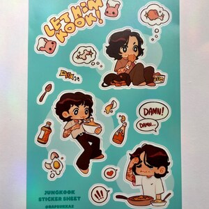Jungkook BTS Mukbang Sticker Sheet PREORDER - Etsy