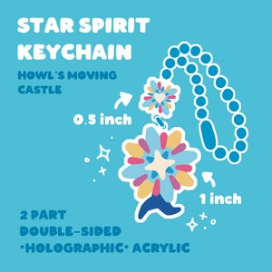 Howl Castle Star Spirit Holographic Acrylic Keychain - Etsy