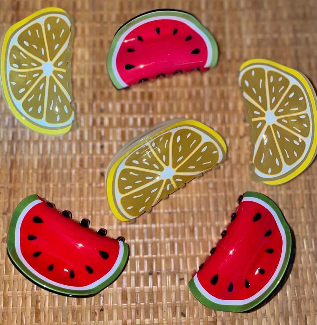 Fruit Claw Clip / Watermelon / Lemon / Hair Clip / Large Claw Clip - Etsy