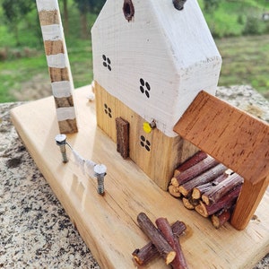 Wooden Town, Primitive Handmade Wooden Houses, Mini Wood Village ...