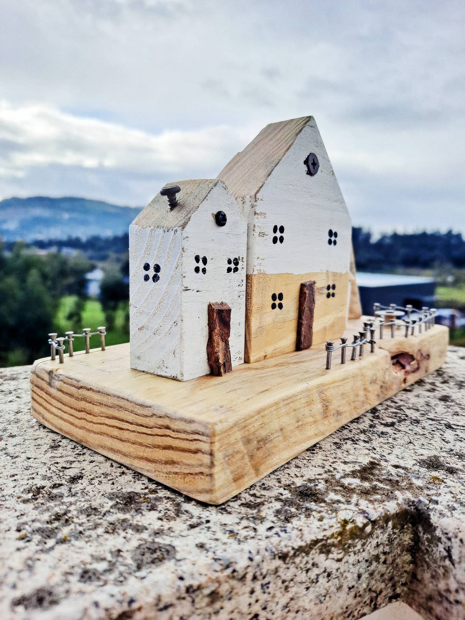 Wooden Town, Primitive Handmade Wooden Houses, Mini Wood Village ...