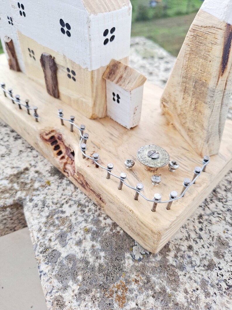 Wooden Town, Primitive Handmade Wooden Houses, Mini Wood Village ...
