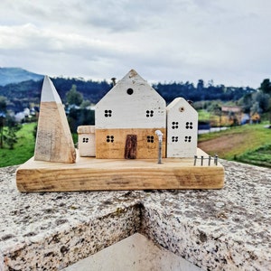 Wooden Town, Primitive Handmade Wooden Houses, Mini Wood Village ...
