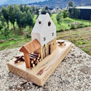 Wooden Town, Primitive Handmade Wooden Houses, Mini Wood Village ...