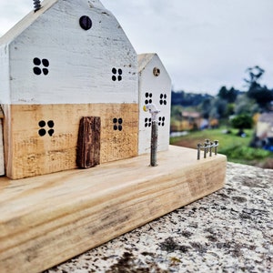 Wooden Town, Primitive Handmade Wooden Houses, Mini Wood Village ...