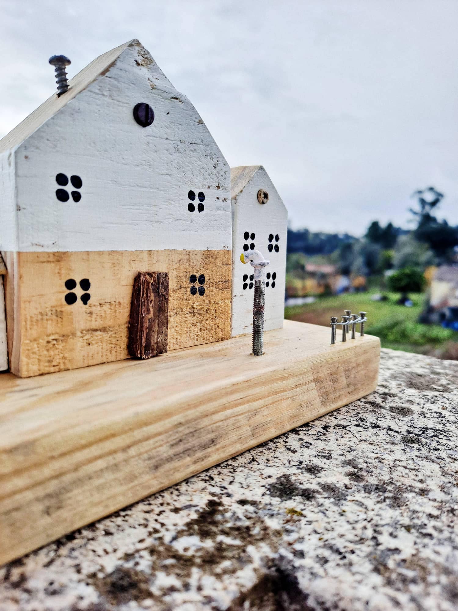 Wooden Town, Primitive Handmade Wooden Houses, Mini Wood Village ...