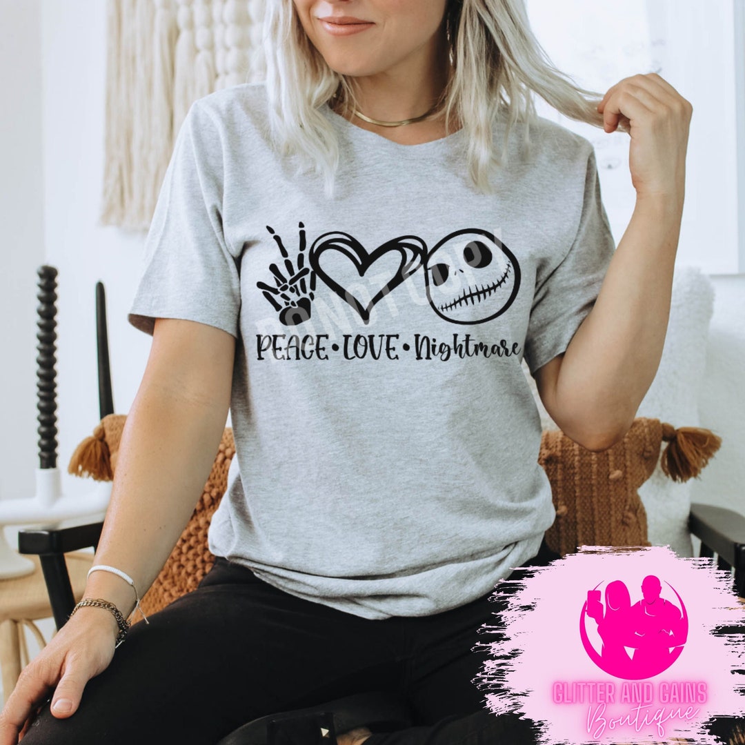 Nightmare Pullover, Peace Love Nightmare Sweater, Nightmare Tee Shirt ...