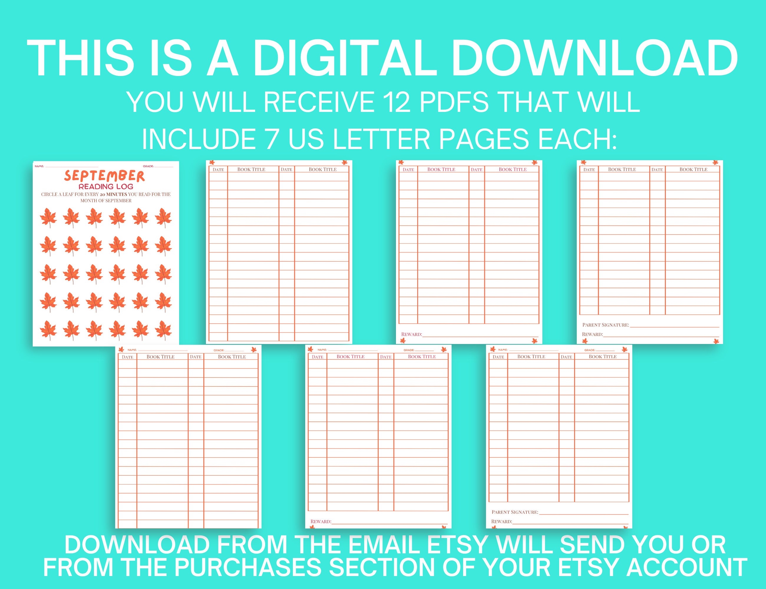 Monthly Reading Log for Teachers and Homeschool - Etsy