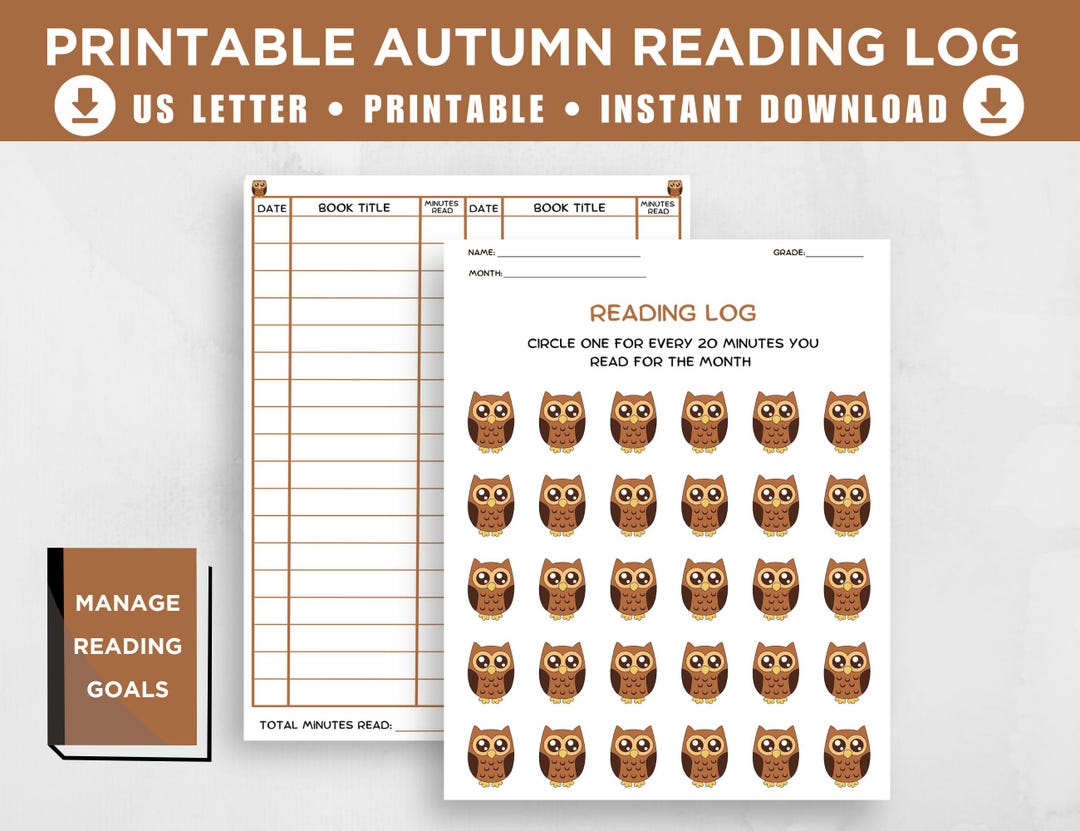 Owl Reading Log for Teachers and Homeschool - Etsy