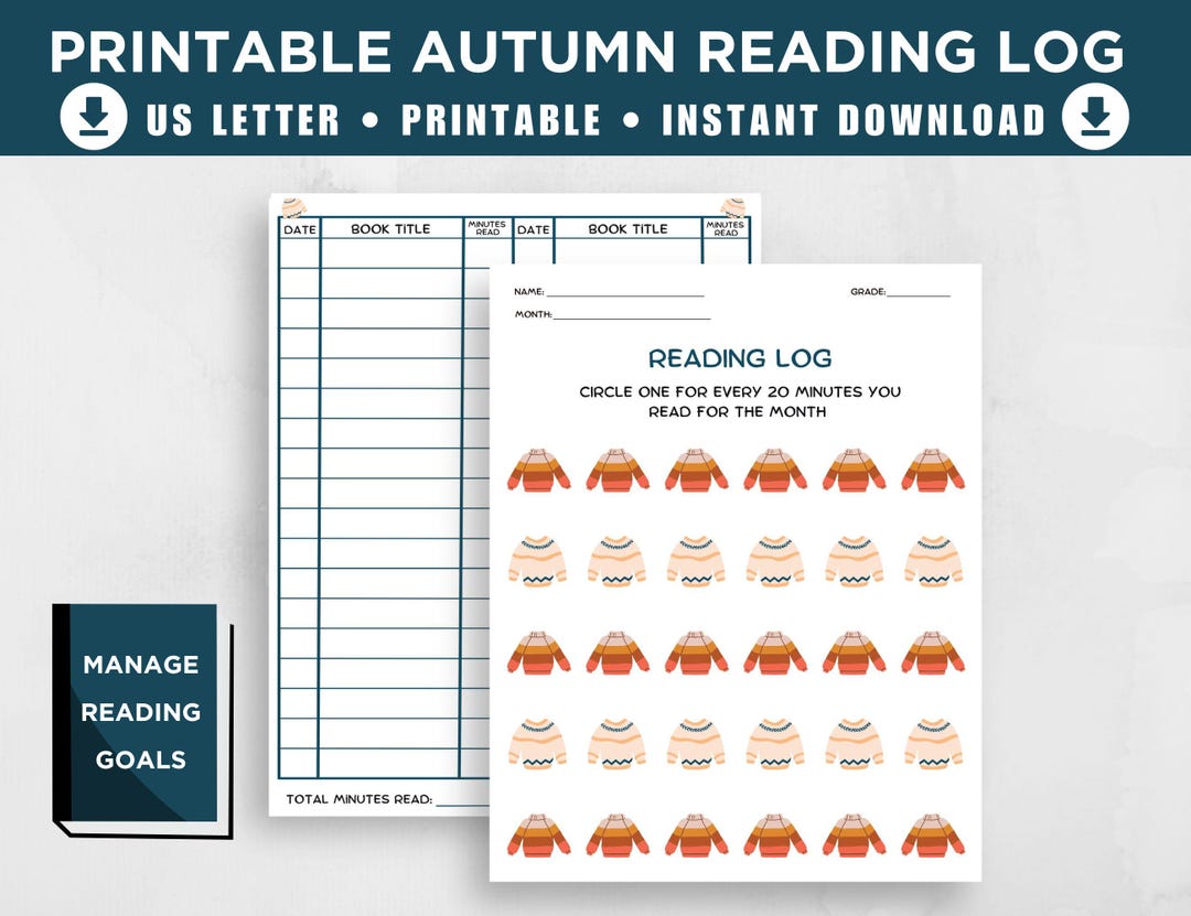 Fall Sweater Reading Log for Teachers and Homeschool - Etsy