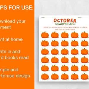 October Reading Log for Teachers and Homeschool - Etsy