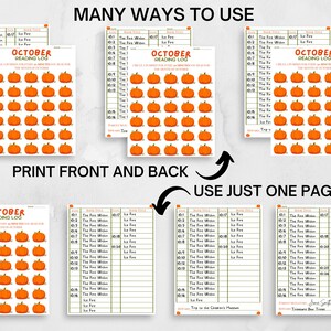 October Reading Log for Teachers and Homeschool - Etsy