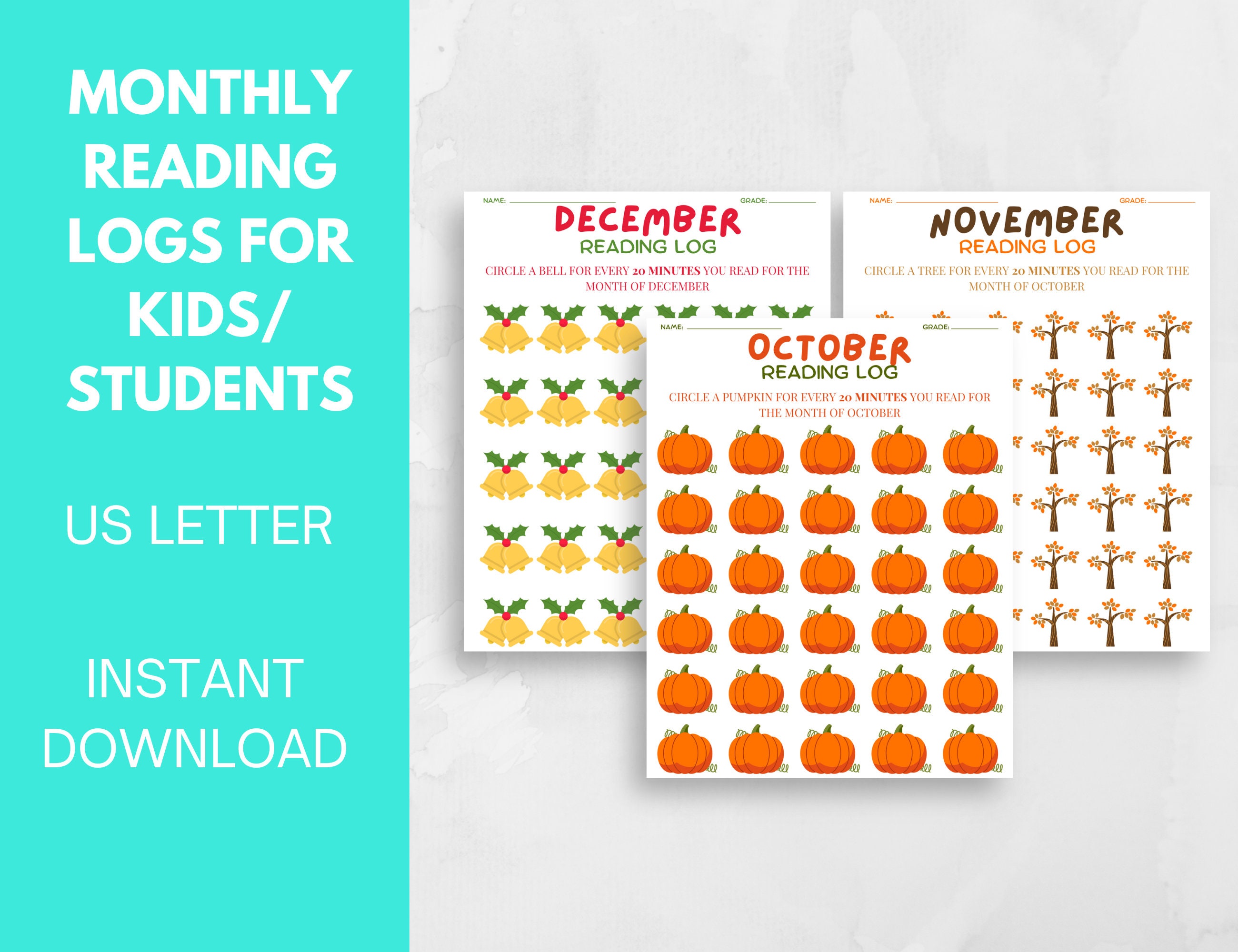 Monthly Reading Log for Teachers and Homeschool - Etsy