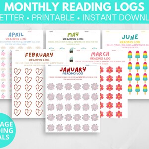Monthly Reading Log for Teachers and Homeschool - Etsy