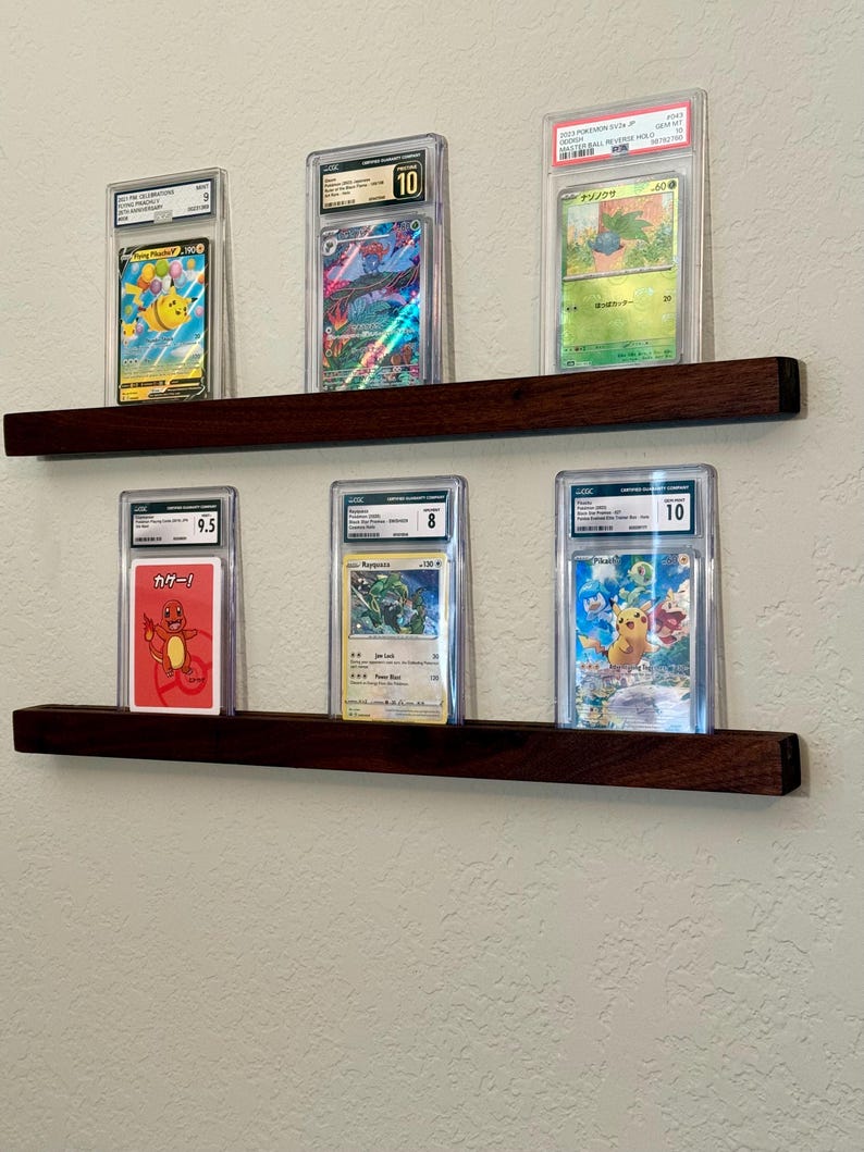 Wooden Graded Card Display Shelf: Wall-mounted Collectible Organizer - Etsy