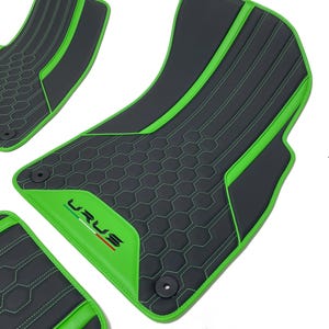 Lamborghini Urus Bespoke Floor Mats, Trunk, and 2 Pillows Black/green ...