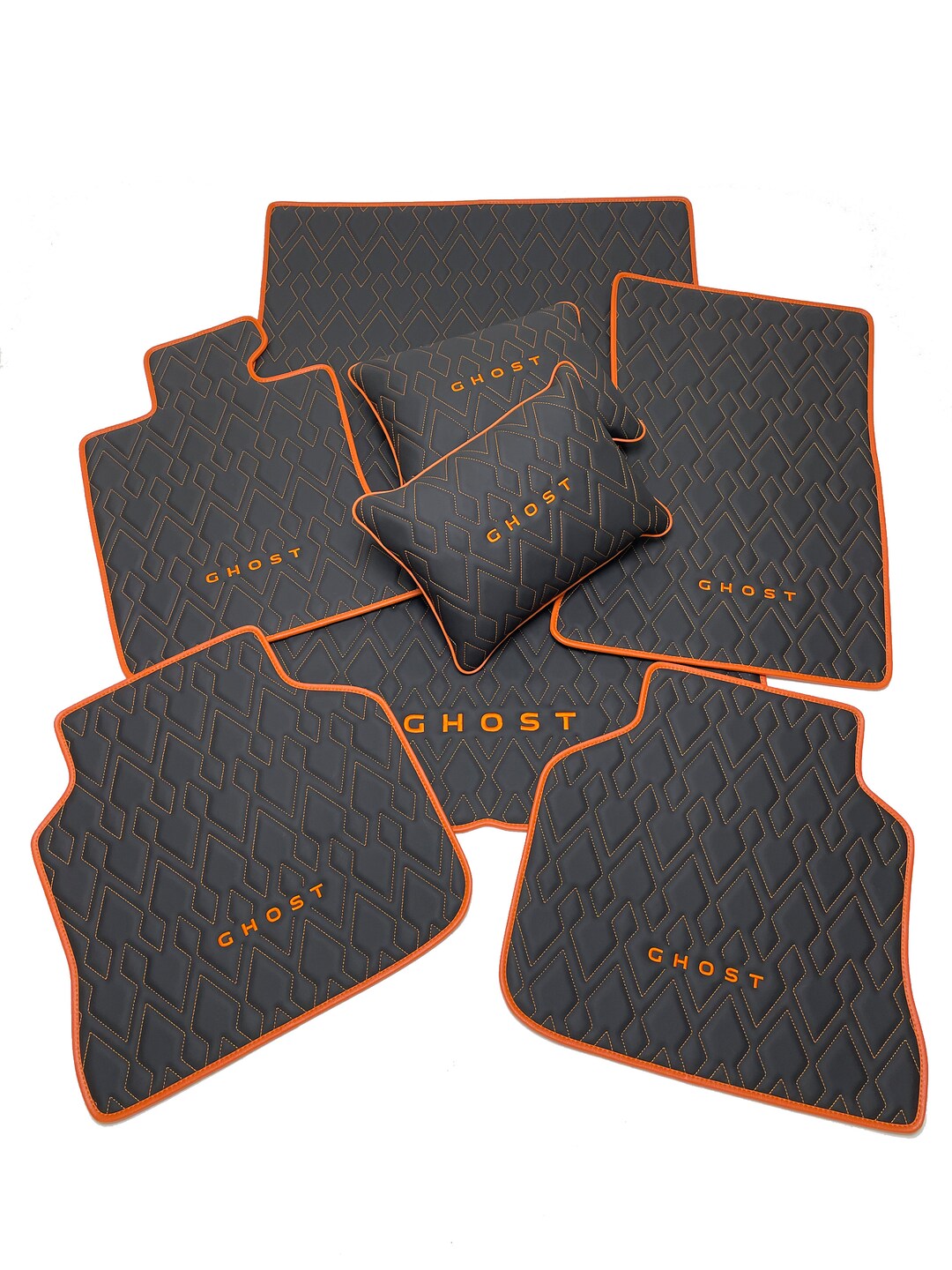 2010-2024 Rolls Royce Ghost Bespoke Floor Mats Full Set Black/orange - Etsy