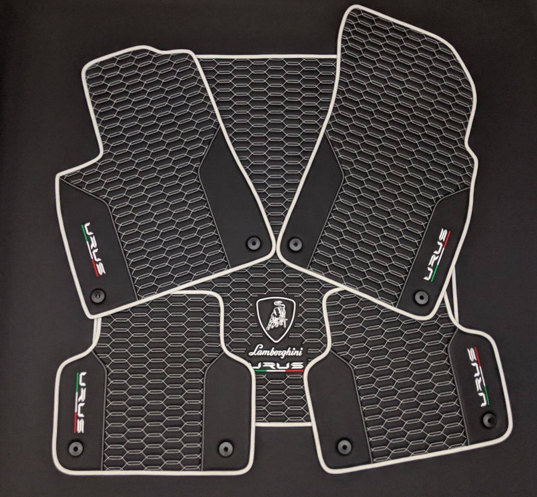 2018-2025 Lamborghini Urus Custom Floor Mats Black/off White, Matching ...
