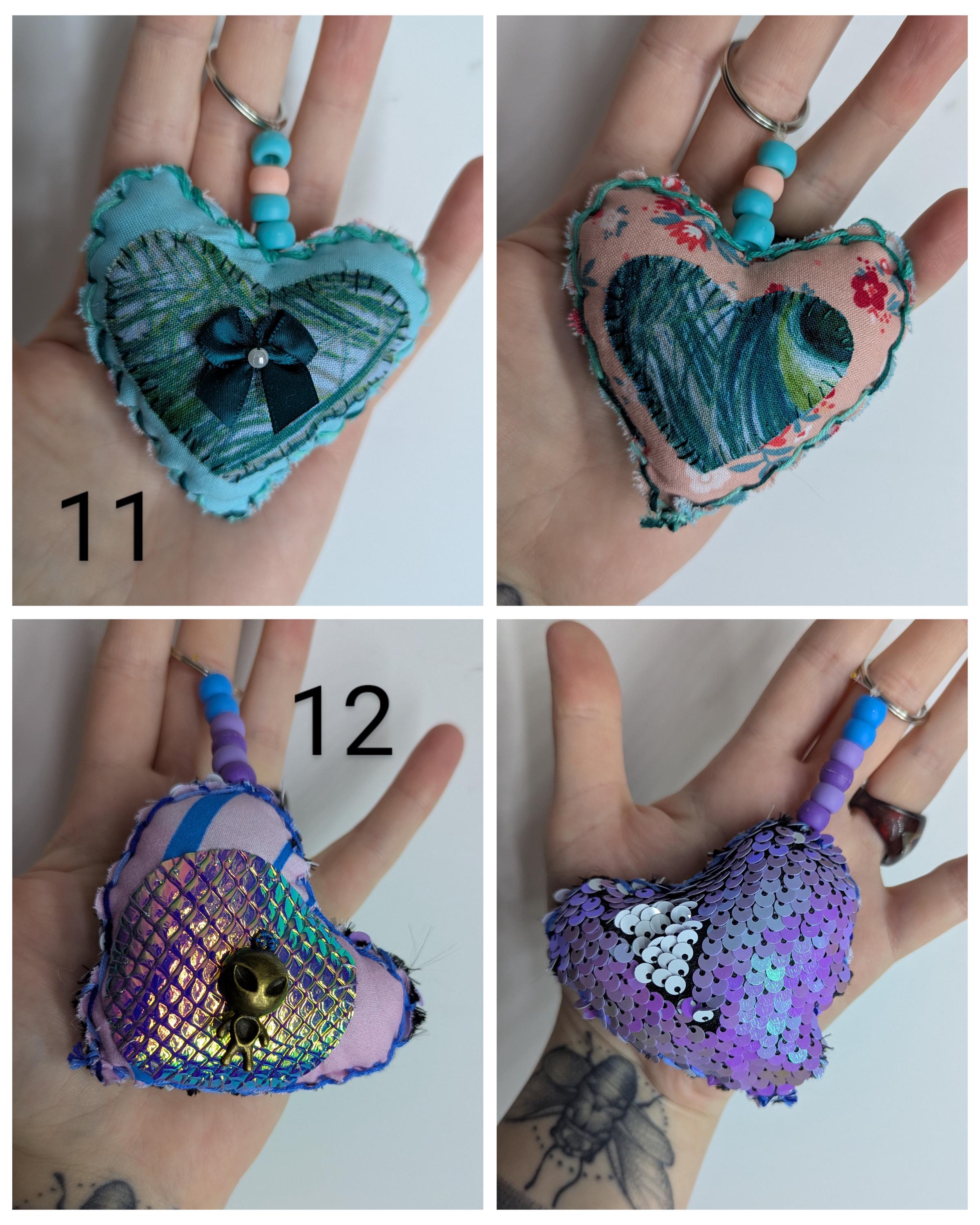 Heart Keychain/handmade/handsewn/detailed Heart Plush Key Ring ...