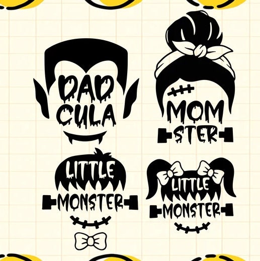 Dadcula SVG, Momster SVG, Dad Halloween SVG, Mom Halloween Monster Svg ...