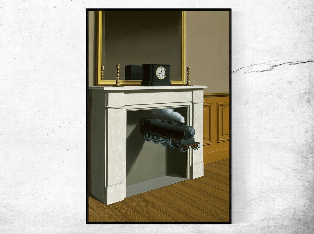 Time Transfixed-rene Magritte,home Office Decor,surrealist Art,abstract ...