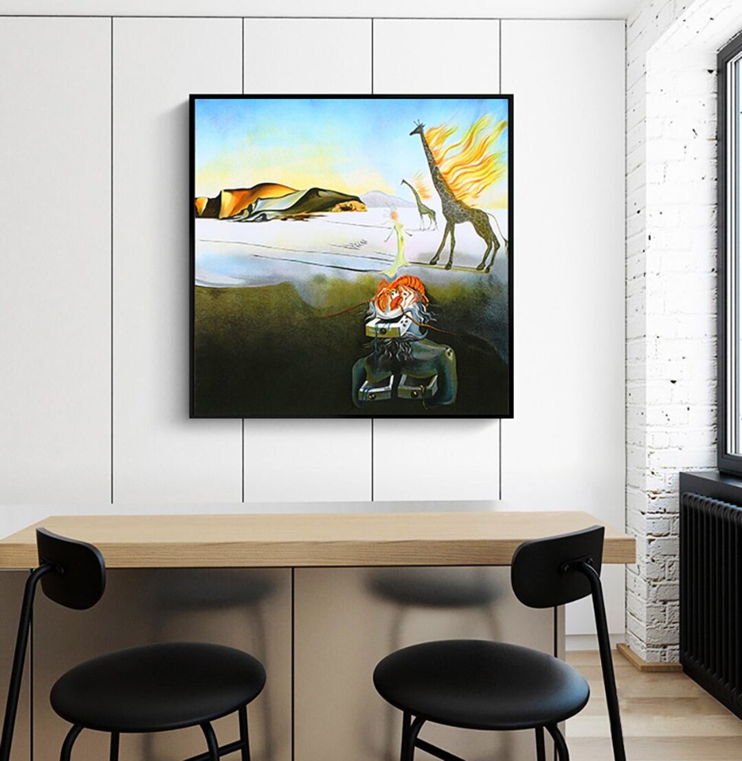 Die Brennende Giraffe-salvador Dali,home Office Decor,exhibition Poster ...