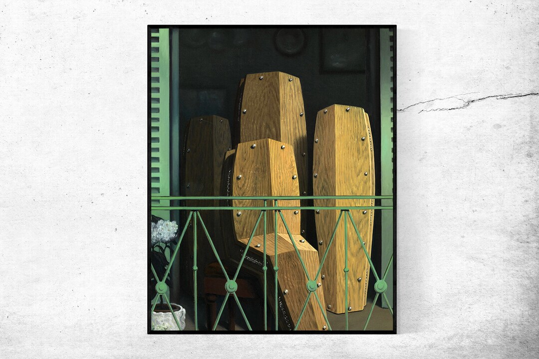 The Balcony-rene Magritte,home Office Decor,surrealist Art,abstract ...