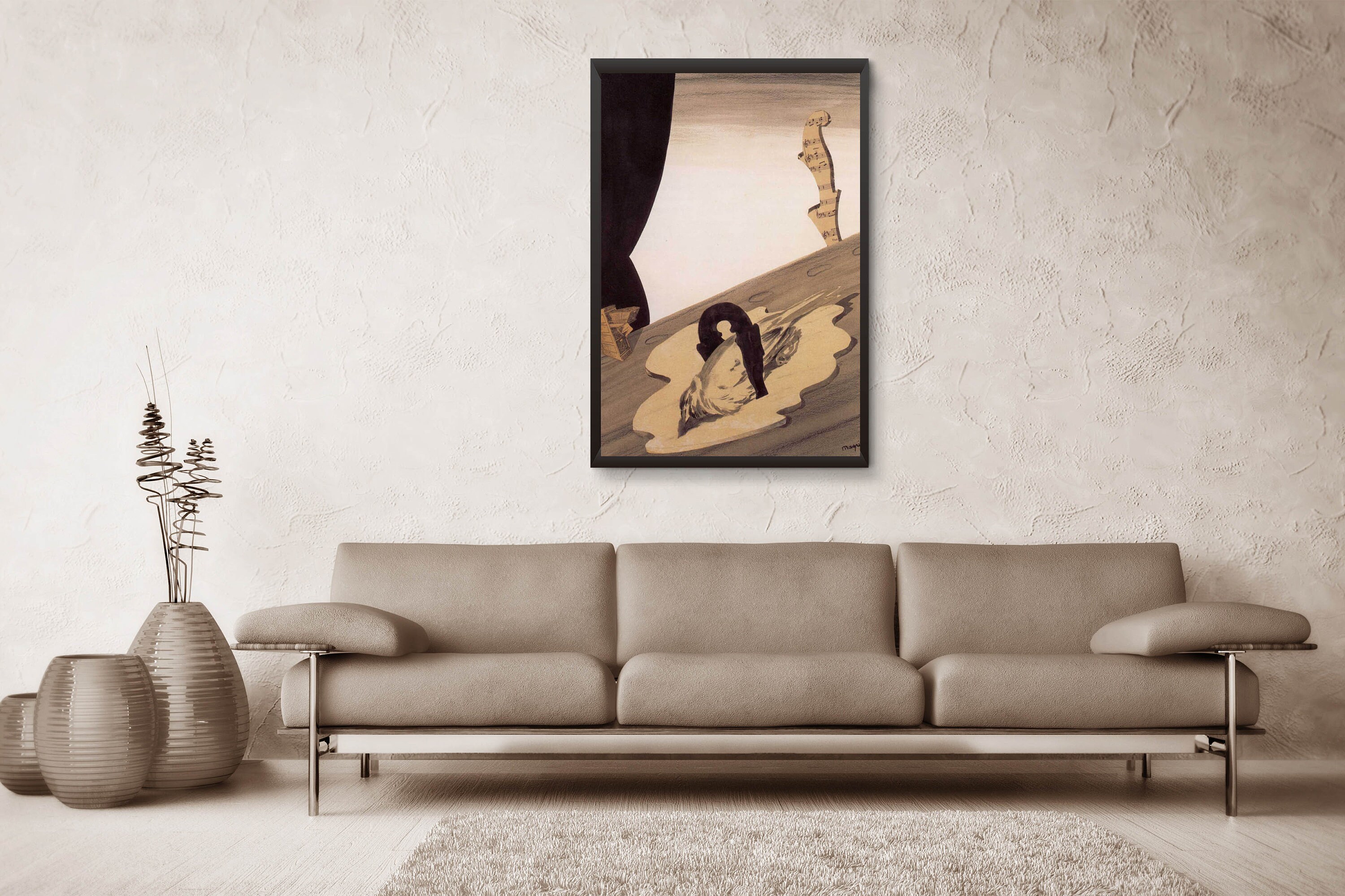 Untitled Collage-rene Magritte,home Office Decor,surrealist Art ...