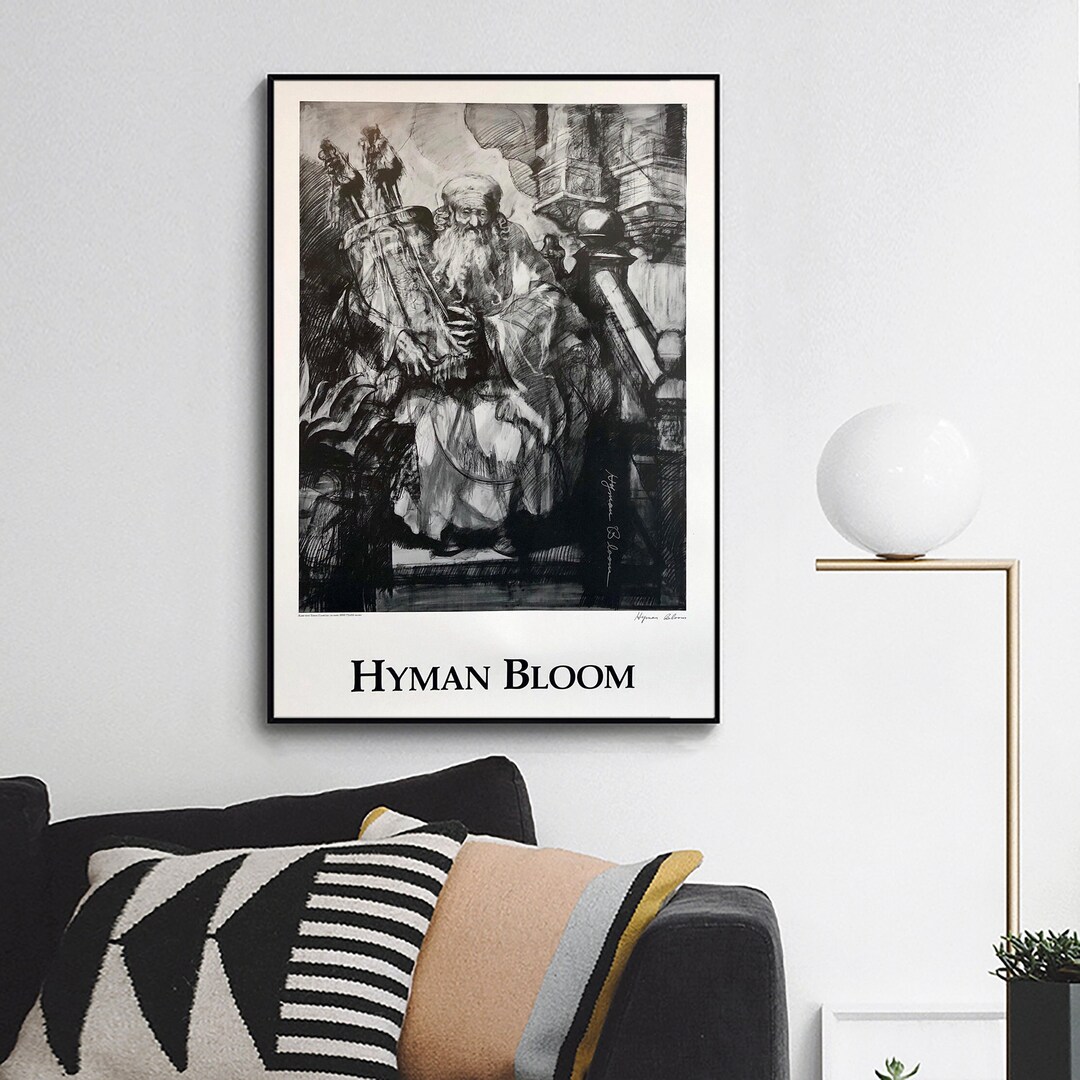 Hyman Bloom Judaica Hand Signed Poster Rabbi With Torah-exhibition ...