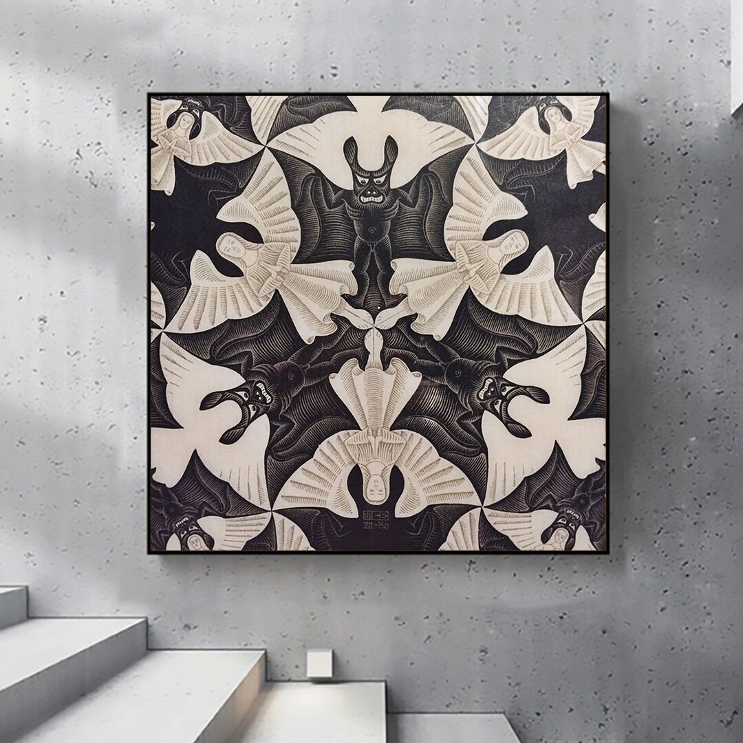 Escher-0295-maurits Cornelis Escher,home Office Decor,modern Relativity ...
