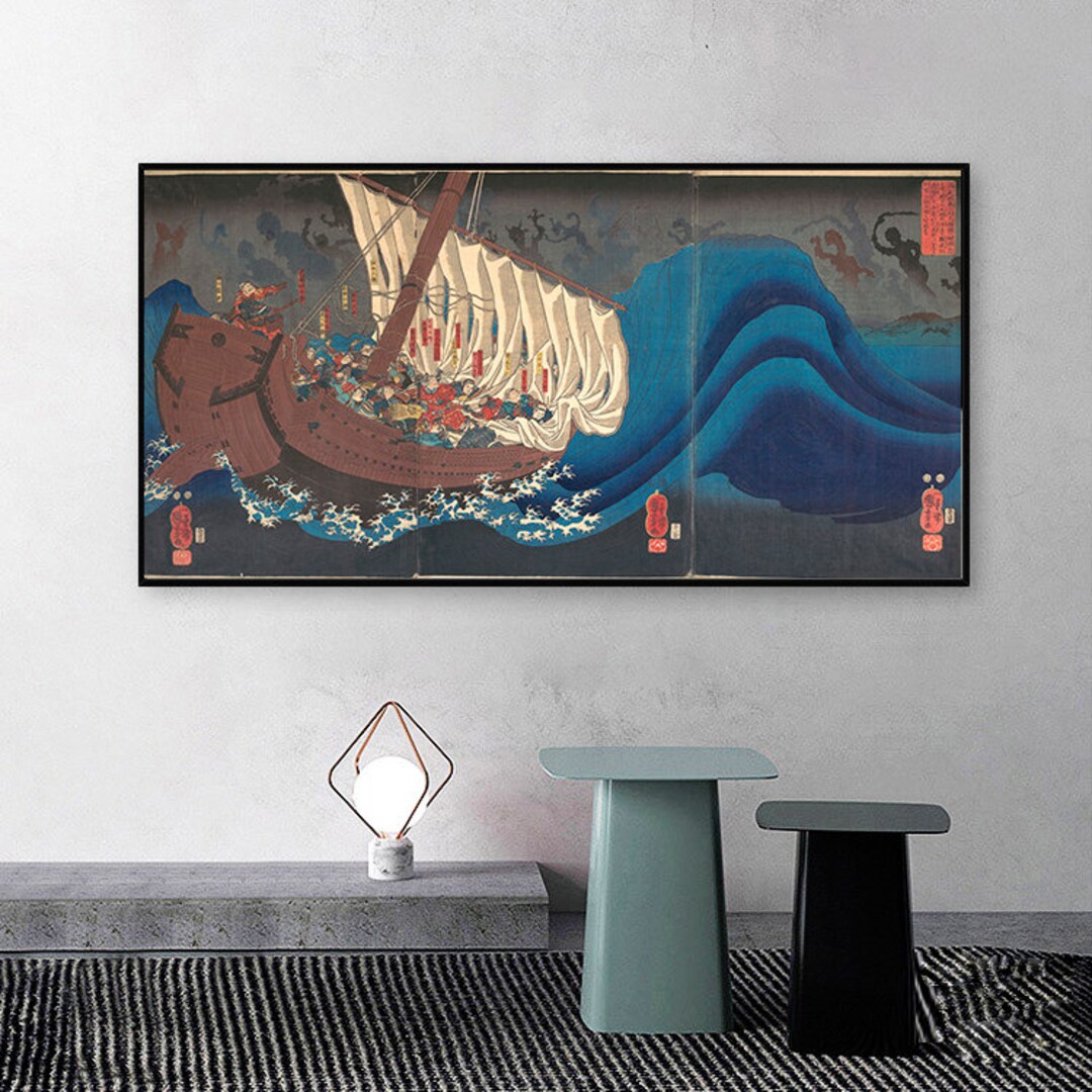 Ghosts of the Taira at Daimotsu Bay-utagawa Kuniyoshi,asian Woodblock ...