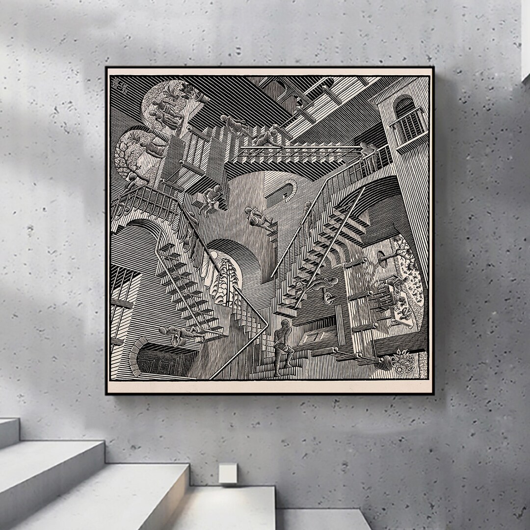 Relativity maurits Cornelis Escher,home Office Decor,modern Relativity ...